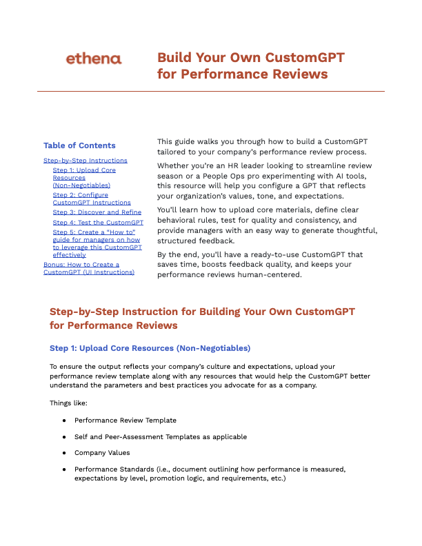 Ethena | Build Your Own CustomGPT for Performance Reviews