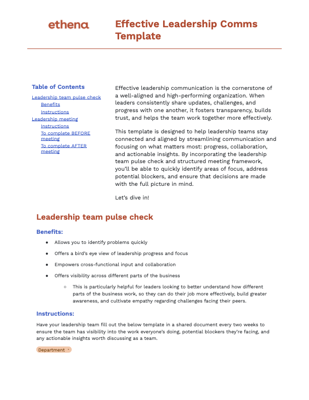 Ethena | Effective Leadership Comms Template